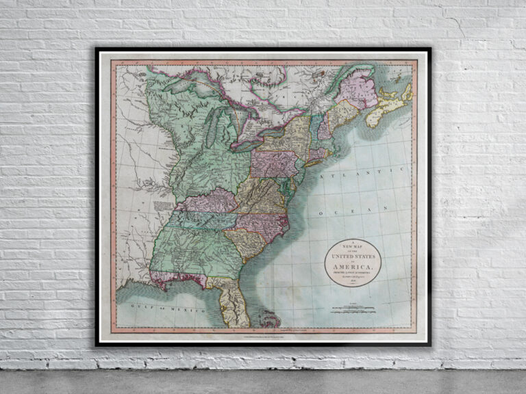 Vintage Map of Eastern United States 1806