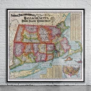 Vintage Map of U.S. Railroad Map 1900