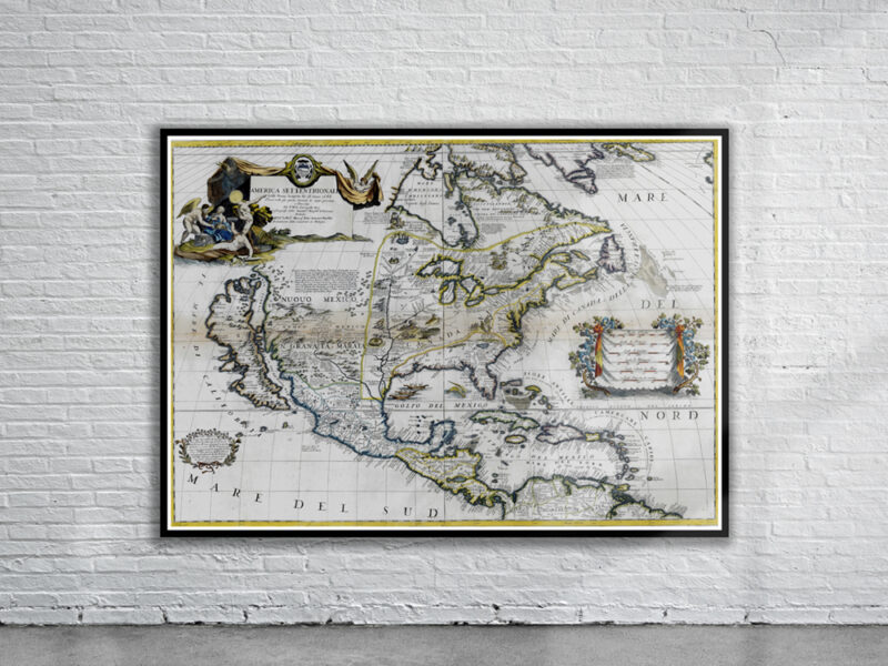 Vintage Map of America 1688