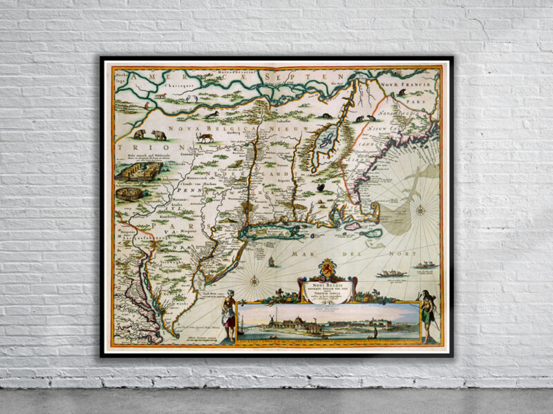 Vintage Map of America 1673