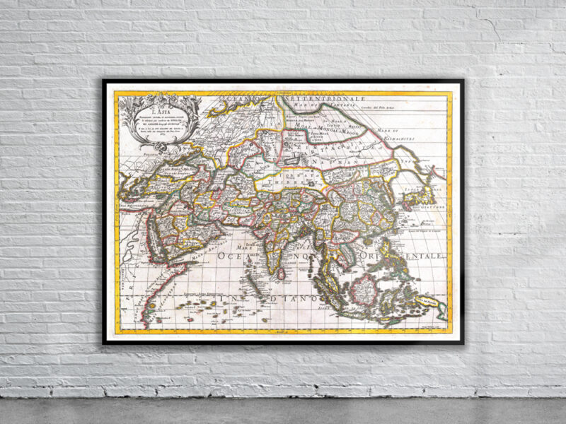 Vintage Map of Asia 1687
