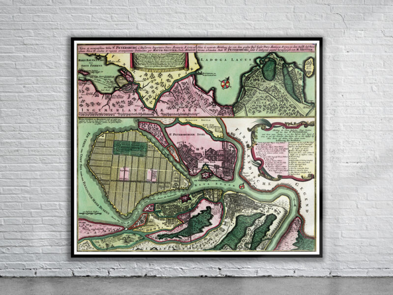 Vintage Map of St. Petersberg 1703