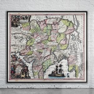 Vintage Map of India 1740