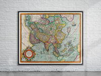 Vintage Map of Asia 1595