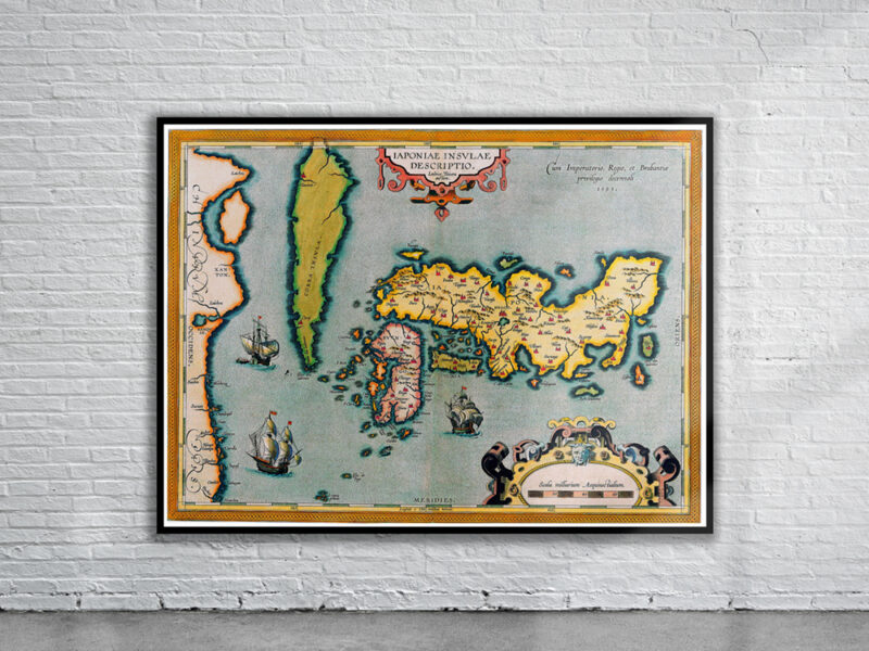 Vintage Map of Japan 1595