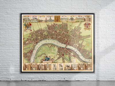 Vintage Map of 17th Century London
