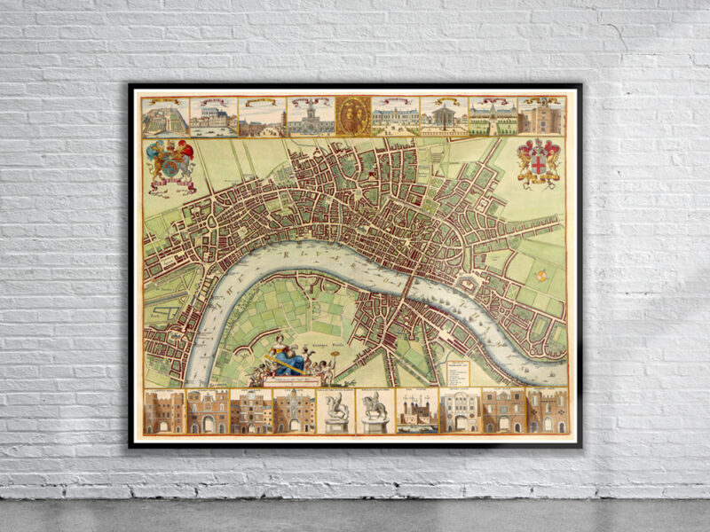 Vintage Map of 17th Century London