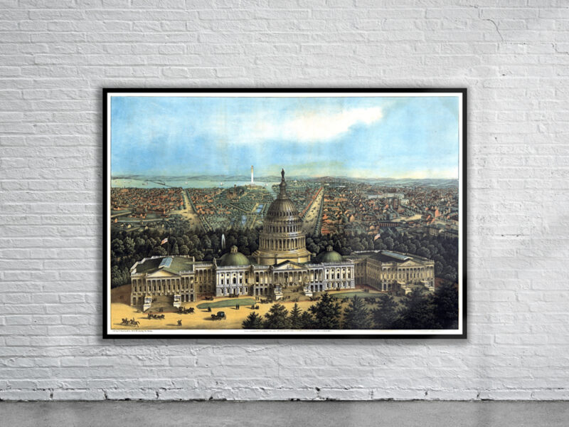 Vintage Print of Washington D.C. 1871