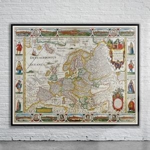 Vintage Map of Europe 1658