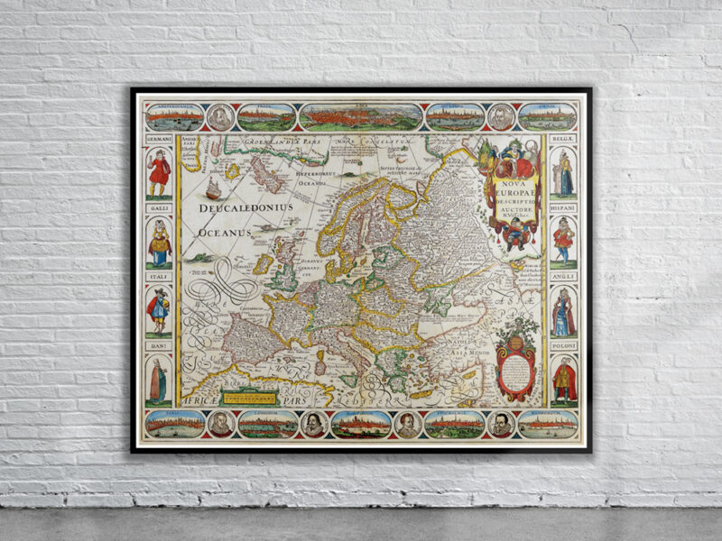 Vintage Map of Europe 1658
