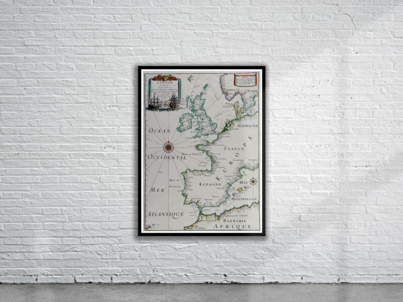 Vintage Map of Europe 1666