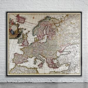 Vintage Map of Europe 1700