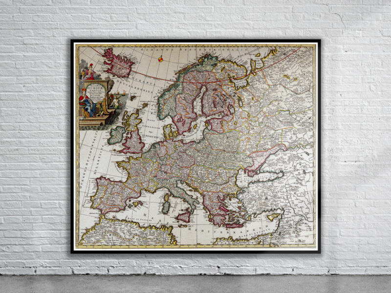 Vintage Map of Europe 1700