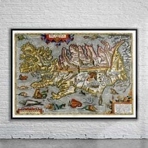 Vintage Map of Iceland 1608