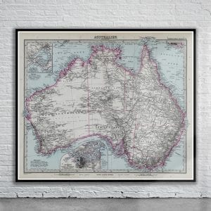 Vintage Map of Australia 1891