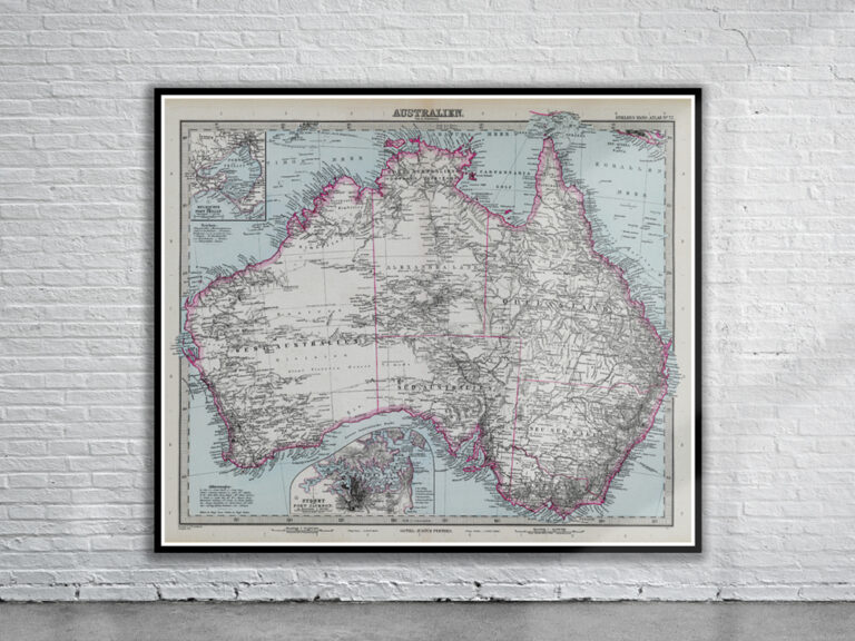 Vintage Map of Australia 1891