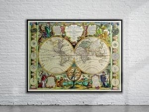 Vintage Nolin World Map 1755