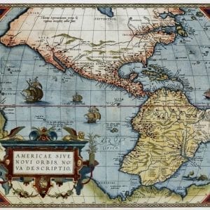 Vintage Map of America 1570