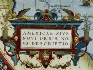 Vintage Map of America 1570