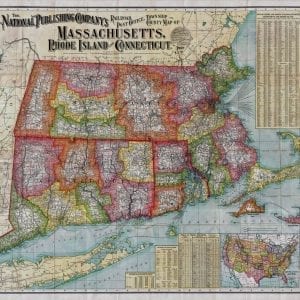 Vintage Map of U.S. Railroad Map 1900