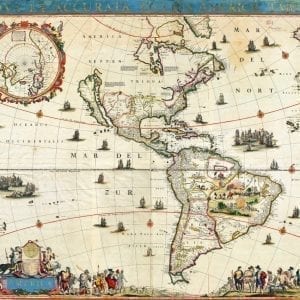 Vintage Map of America 1660