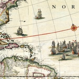 Vintage Map of America 1660
