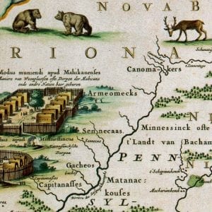 Vintage Map of America 1673