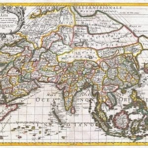 Vintage Map of Asia 1687