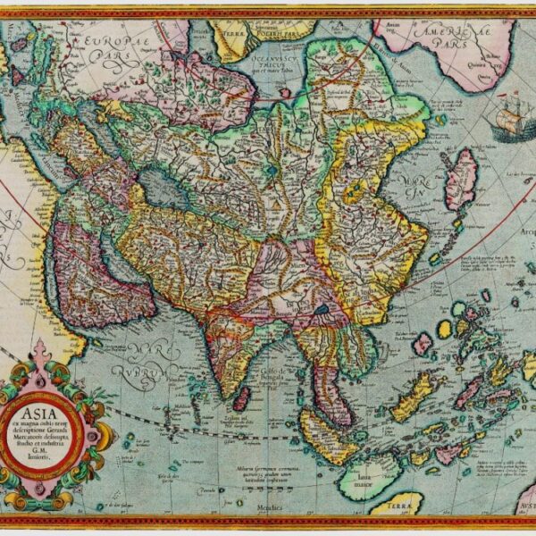 Vintage Map of Asia 1595