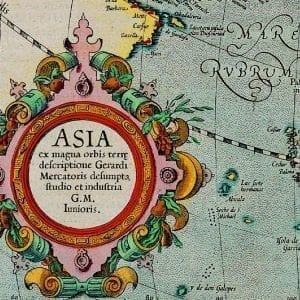 Vintage Map of Asia 1595
