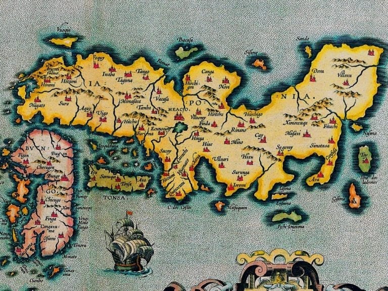 Vintage Map of Japan 1595