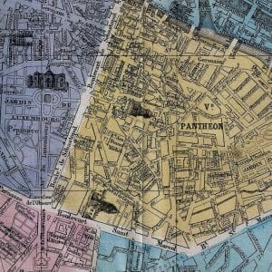 Vintage Map of Paris 1864