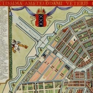 Vintage Map of Amsterdam 1688