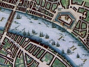 Vintage Map of 17th Century London