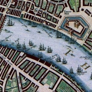 Vintage Map of 17th Century London