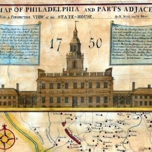 Vintage Map of Philadelphia 1752