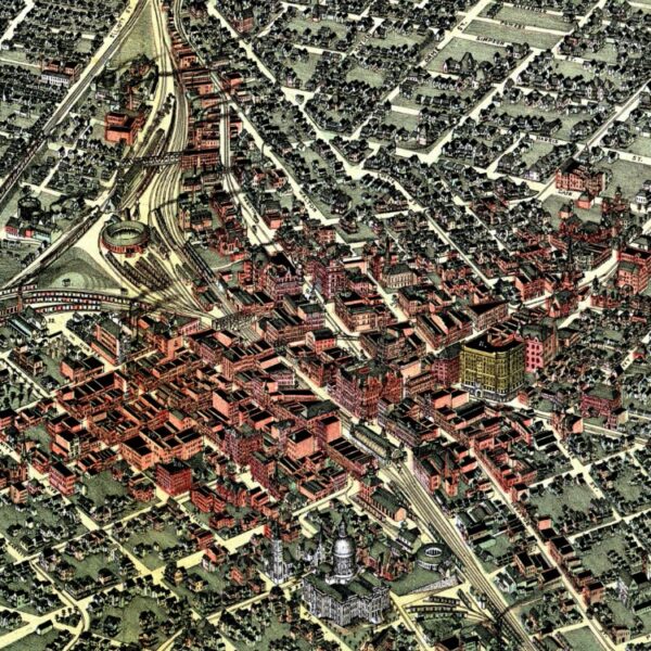 Vintage Birdseye View of Atlanta 1892