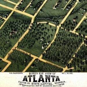 Vintage Birdseye View of Atlanta 1892