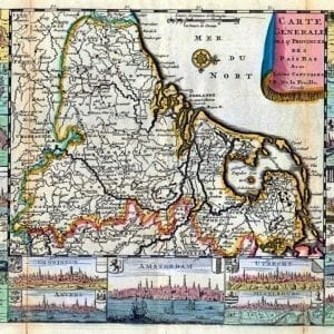 Vintage Map of The Low Countries 1710