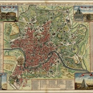 Vintage Map of Rome 1721
