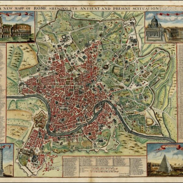 Vintage Map of Rome 1721