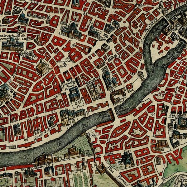 Vintage Map of Rome 1721