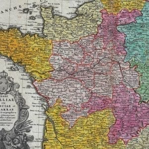 Vintage Map of France 1741