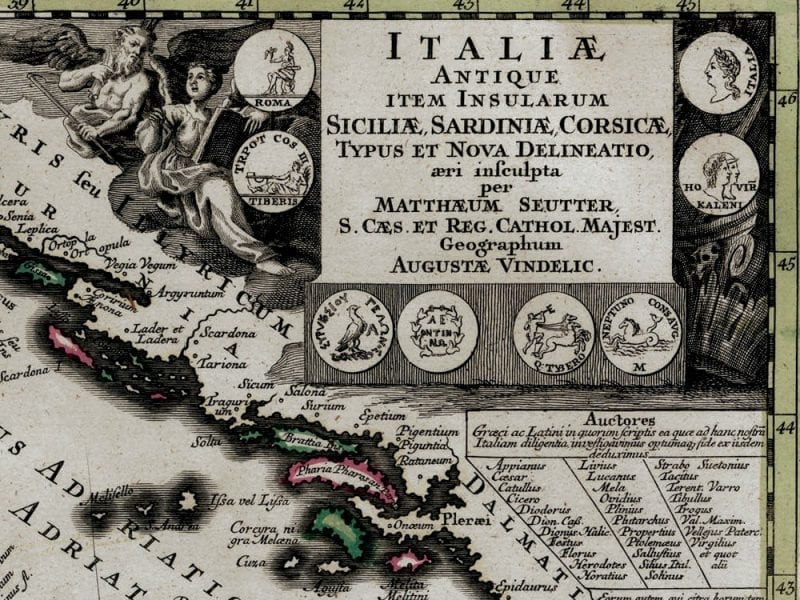 Vintage Map of Italy 1750