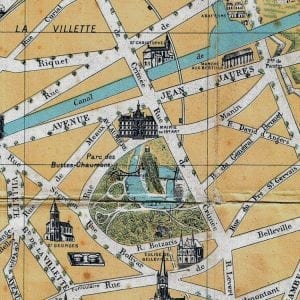Vintage Map of Paris 1890