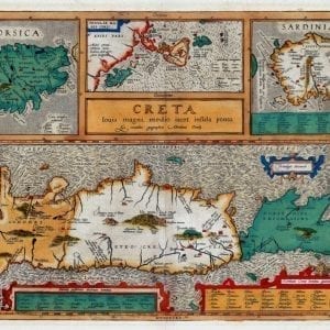 Vintage Map of Crete 1595