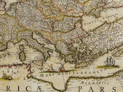 Vintage Map of Europe 1650