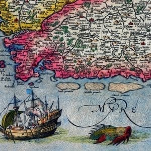 Vintage Map of Ireland 1609