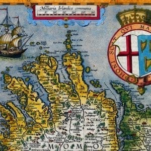 Vintage Map of Ireland 1609