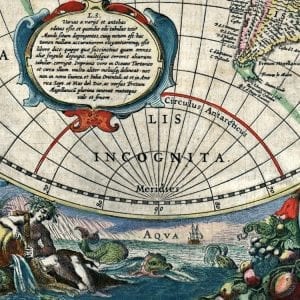Vintage Hondius World Map 1641